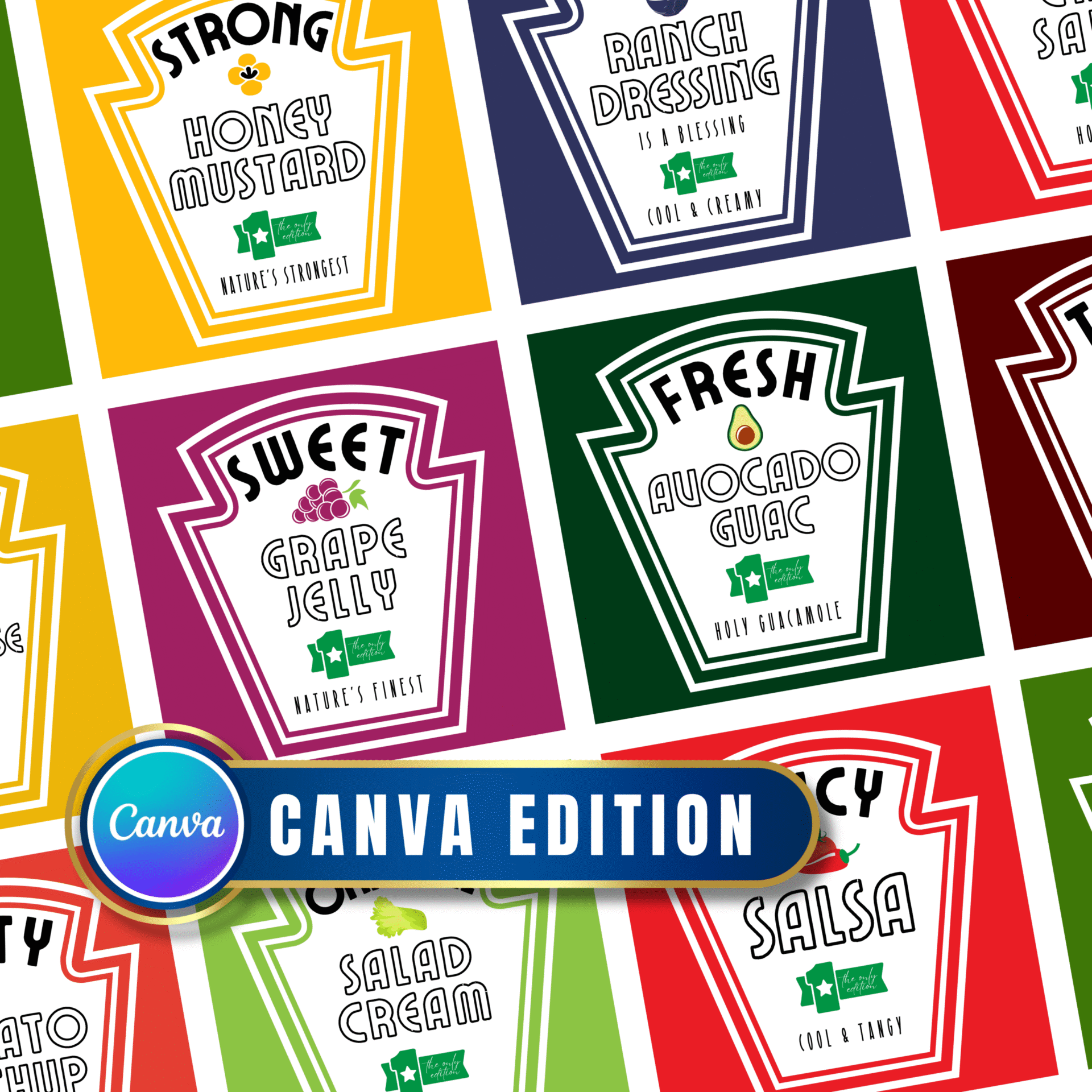 Condiment Labels Canva Edition | MerchArts